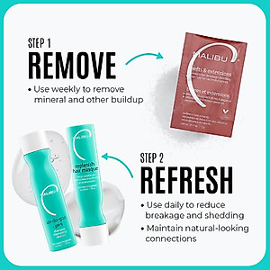 Malibu C Mini Malibu Rehab Wefts & Extensions - Contains 2 Hair Remedy Packets - Removes Build Up + Prevents Hair Breakage - Hydrating Hair Care for Preventing Breakage