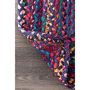 nuLOOM Tammara Bohemian Hand Braided Area Rug, 5x8, Blue