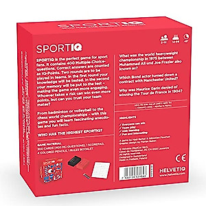 Helvetiq Sport IQ Party Game - Ultimate Trivia Game for Sports Enthusiasts! Challenging Team Game for Game Night, Fun Quiz Game for Kids & Adults, Ages 12+, 2-12 Players, 45 Minute Playtime, Made