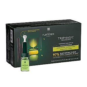 René Furterer TRIPHASIC Progressive Concentrated Serum - Hereditary & Hormonal Thinning Hair - Receding Hairline - Drug-Free - 8 ct., 30-Day Supply
