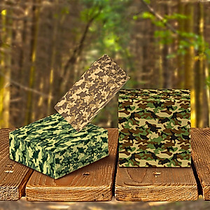 Lide Road Camo Wrapping Paper Set, 12 Sheets Army Wrapping Paper for Birthday Veterans Day 4 Style Green Blue Camouflage Gift Wrap for Veterans Day Paper Decorations 20'' x 27''