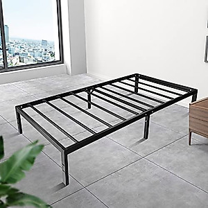 UNICOO - Metal Platform Bed Frame Heavy Duty Steel Slat/Anti-Slip Support/Easy Assembly/Mattress Foundation/Bed Frame/Noise Free/No Box Spring Needed (Twin)