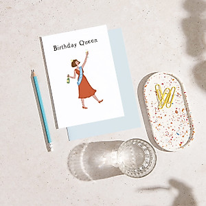 Huxters ‘Birthday Queen’ A5 Happy Birthday Card for her - Sassy and Unique Gifts for Her - Includes Envelope - Fun Slogan Illustrated Greetings Card, FSC Certified Paper