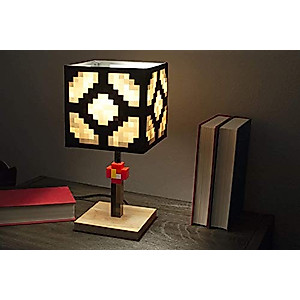 Minecraft Glowstone 14 Inch Corded Desk LED Night Light - Decorative, Fun, Safe & Awesome Bedside Mood Lamp Toy for Baby, Boys, Teen, Adults & Gamers - Best for Home's Bedroom, Living Room Or Office
