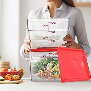 Baderke 2 Pcs Lids for Square Commercial Food Storage Containers Polycarbonate Lids(Only Lids) food Storage Containers for Commercial Kitchen Dough Marinating Meat