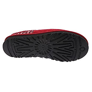 UGG Men's Tasman Graphic Outline Slipper, Black/Samba RED, 12