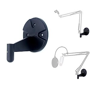 Wall Mount for Suspension Boom Arm, Round Plate and Attaching Holder Piece Compatible with Microphone Stand,Mobile phone Stand,Webcam Stand