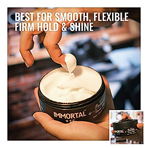 IMMORTAL NYC Hair Styling Pomade - Iconic Man, Flexible Medium Hold, Low Shine Pomade - Mens Water Based, No Residue Hair Balm - All Natural Pomade Cream for All Hair Types