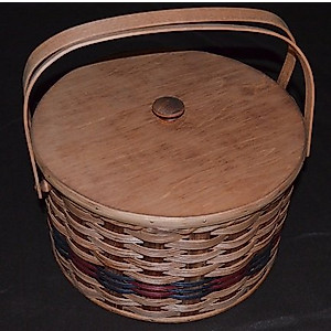 Amish Wares Round Double Pie Basket with Two Swivel Handles, Divider Tray and Lid - Authentic and Collectible Basket Handmade in USA