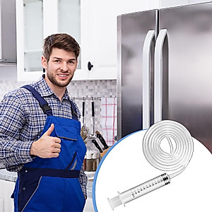 Gisafai 2 Set 36'' Refrigerator Cleaning Kit Compatible with Water Line for Refrigerator Frozen Unfreeze Your Ice Maker Dispenser Defroster Syringe Appliance Repair Tools