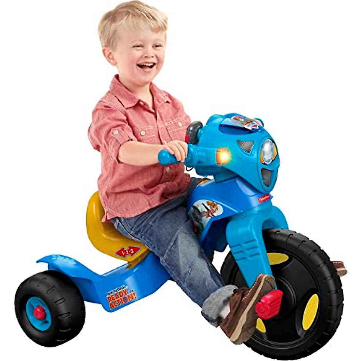 Fisher-Price PAW Patrol Toddler Tricycle Lights & Sounds Trike Toy Bike with Handlebar Grips & Storage for Preschool Kids Ages 2+ Years