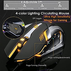 Keyboard and Mouse,Gaming Keyboard and Mouse,Light up Mouse and Keyboard Combo,Wired Keyboard and Mouse combo,Computer Keyboard and Mouse, Orange Backlit Keyboard LED keyboard and mouse for Xbox PS4