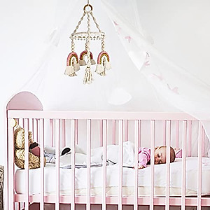 Baby Crib Mobile Macrame Rainbow Baby Mobile, Baby Crib Mobile for Girls, Neutral Nursery Mobile, Ceiling Mobile. Handmade Boho Rainbow Mobile Hanging, Nursery Decor, Baby Shower