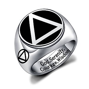 AA Jewelry Rings Alcoholics Anonymous Gifts Sobriety Gift Addiction Recovery Gift AA Alcoholics Recovery Gift New Beginnings Gift (Rings AA-S 11)