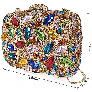 MOSSMON Crystal Evening Clutch Bag Sparkling Bride Wedding Party Purse for Women