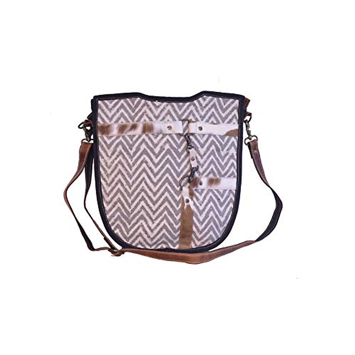 Bhrayna-Bags Hairon Strip On Rug Shoulder Bag Handbag