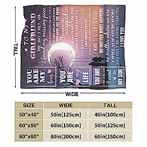 JOPJOLIW Girlfriend Blanket-I Love You Blanket to Girlfriend-Gifts for Girlfriend-Romantic Anniversary Birthday for Her Throw Blanket 60"x50"