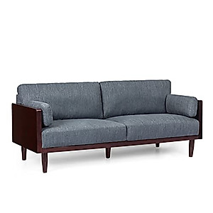Christopher Knight Home Monture Sofas, Charcoal + Dark Walnut