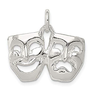 IceCarats 925 Sterling Silver Comedy Tragedy Necklace Charm Pendant 21mm x 22mm Only