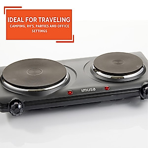 IMUSA Double Electric Hot Plate, Black