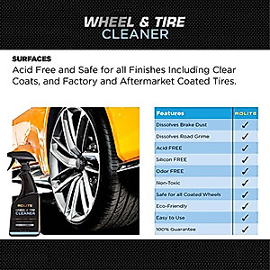 Rolite Wheel and Tire Cleaner (16 fl. oz.) - Acid Free and Safe for All Finishes Including Clear-Coats, Dissolves Brake Dust & Road Grime Instantly