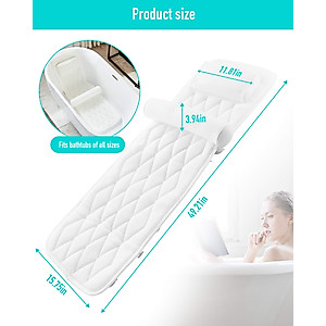Bath Pillow,Bath Pillows for Tub Neck and Back Support, Bathtub Pillows for Head and Neck, Bathtub Pillow, Bath Accessories for Tub Women, Hot Tub Accessories for Adults, Tub Pillow
