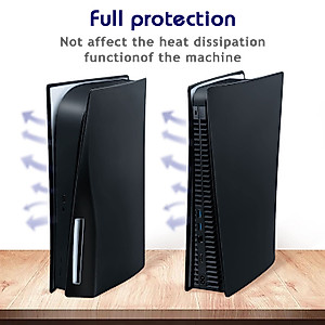 Mcbazel Silicone Skin Cover for PS5 Disk Edition Console, Dustproof Anti-Scratch Anti-Fall Protector Case Cover for PlayStation 5 Disk Edition - Black (NOT for Digital Edition and PS5 Slim)