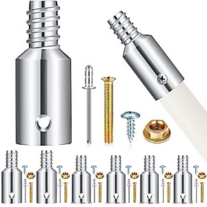 Zhengmy 6 Pcs Threaded Tip Replacement, Broom Handle Threaded End, Pole Handle Replacement, Extension Pole Adapter Tips for Metal Broom(0.8 Inch, 0.87 Inch, 1 Inch)