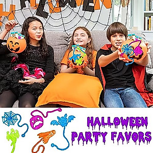 50Pcs Halloween Sticky Hands, Party Favors Toys for Kids, Sticky Stretchy Toys for Halloween Trick or Treat, Exchange Gifts, Goodie Bags, Classroom Prizes (Random)