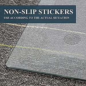 KIAYACI Glass Chair Mat for Carpet or Hard Floor Tempered Glass Glass Table Top Table Mat Square 46" x 53", 1/4 inch Thick, Transparent