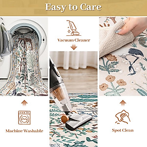 OJIA Jungle 8x10 Area Rugs for Living Room Bedroom Christmas Large Washable Rugs, Thin Modern Nursery Rug Non-Shedding Kids Playroom Rug Stain Resistant Large Carpet Neutral Rugs for Kids Room Dining