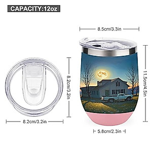 WYUSPGK 304 Stainless Steel Insulated Cup, An Old Abandoned House Print Smooth Rim, Durable & Reusable - Perfect for Office, Home, And Travel