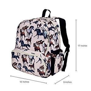 Wildkin 17 Inch Kids Backpack for Boys & Girls, Features Three Zippered Compartment with Interior & Side Pockets Backpacks, Perfect for School & Travel Backpack for Kids (Horse Dreams)