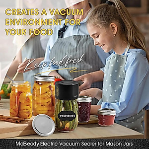 Mason Jar Vacuum Sealer, Mason Jar Vacuum Sealer for Mason Jars, True Bright Mason Jar Vacuum Sealer Kit for Wide Mouth and Regular Mouth Mason Jars