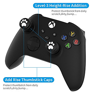 LeyuSmart Thumb Grip Caps for Playstation5 PS5 PS4 Xbox Switch Pro Controller,Cat Paw Thumbstick Caps for Joystick (Black)