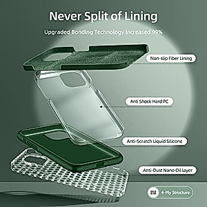 JTWIE [5 in 1 for iPhone 11 Case 6.1 inch, with 2 Pack Screen Protector + 2 Pack Camera Lens Protector, Liquid Silicone Slim Shockproof Protective Phone Case [Microfiber Lining]… (Alpine Green)