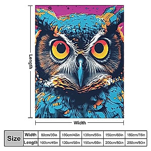Joint Gou Psychedelic Blanket, Fleece Flannel Cozy Throw Blankets, Breathable Lightweight Warm Bed Blanket Fantasy Bird Blanket for Couch Bed Sofa All Season 50"x60"