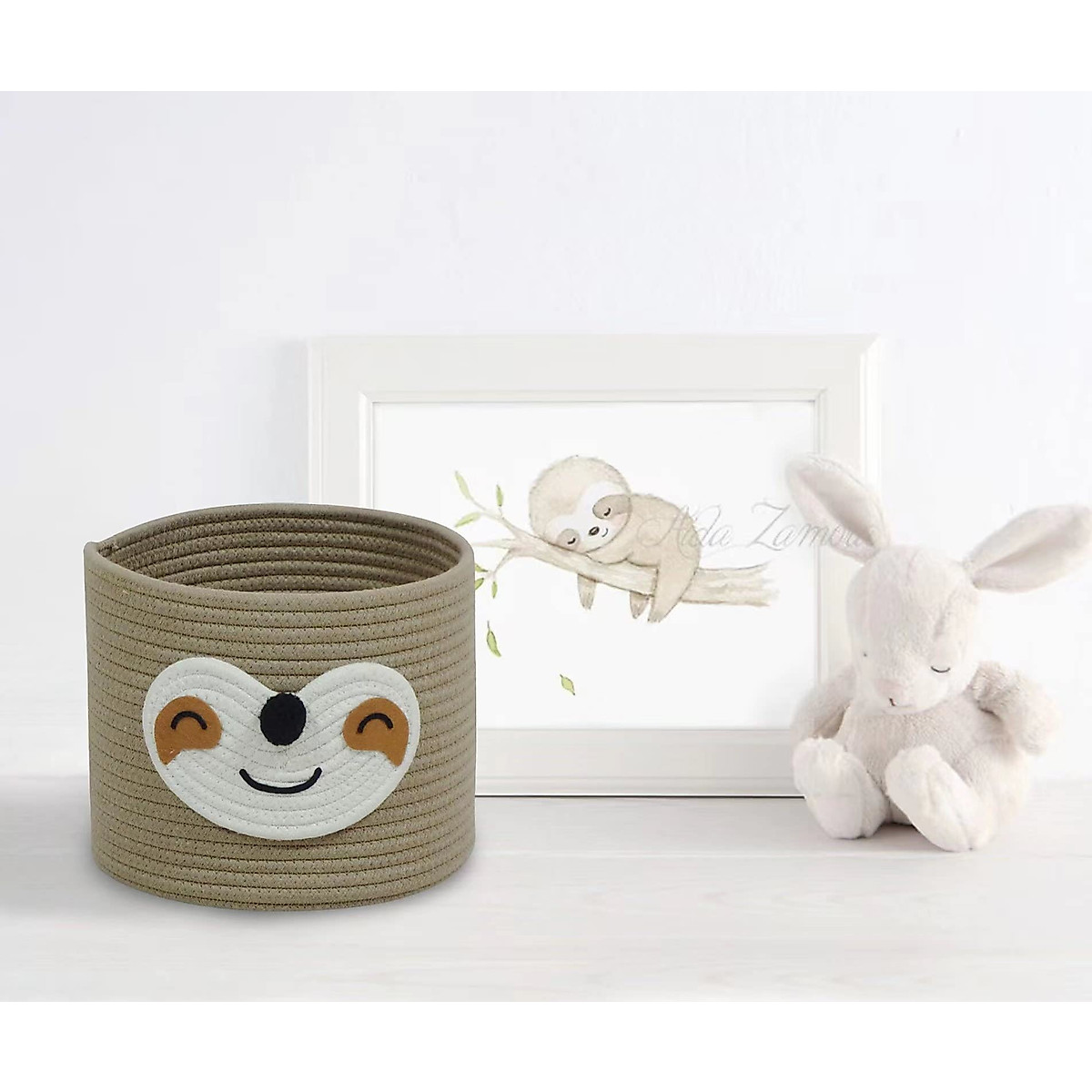 T&T Homewares Small Sloth Baskets for Baby Diaper Organizer, Nursery Storage, Nursery Room Decor, Kids Room Organizer, Pet Toy Storage