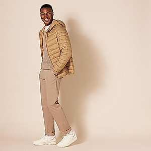 Amazon Essentials Men's Slim-Fit Casual Stretch Khaki Pant, Dark Khaki Brown, 32W x 30L