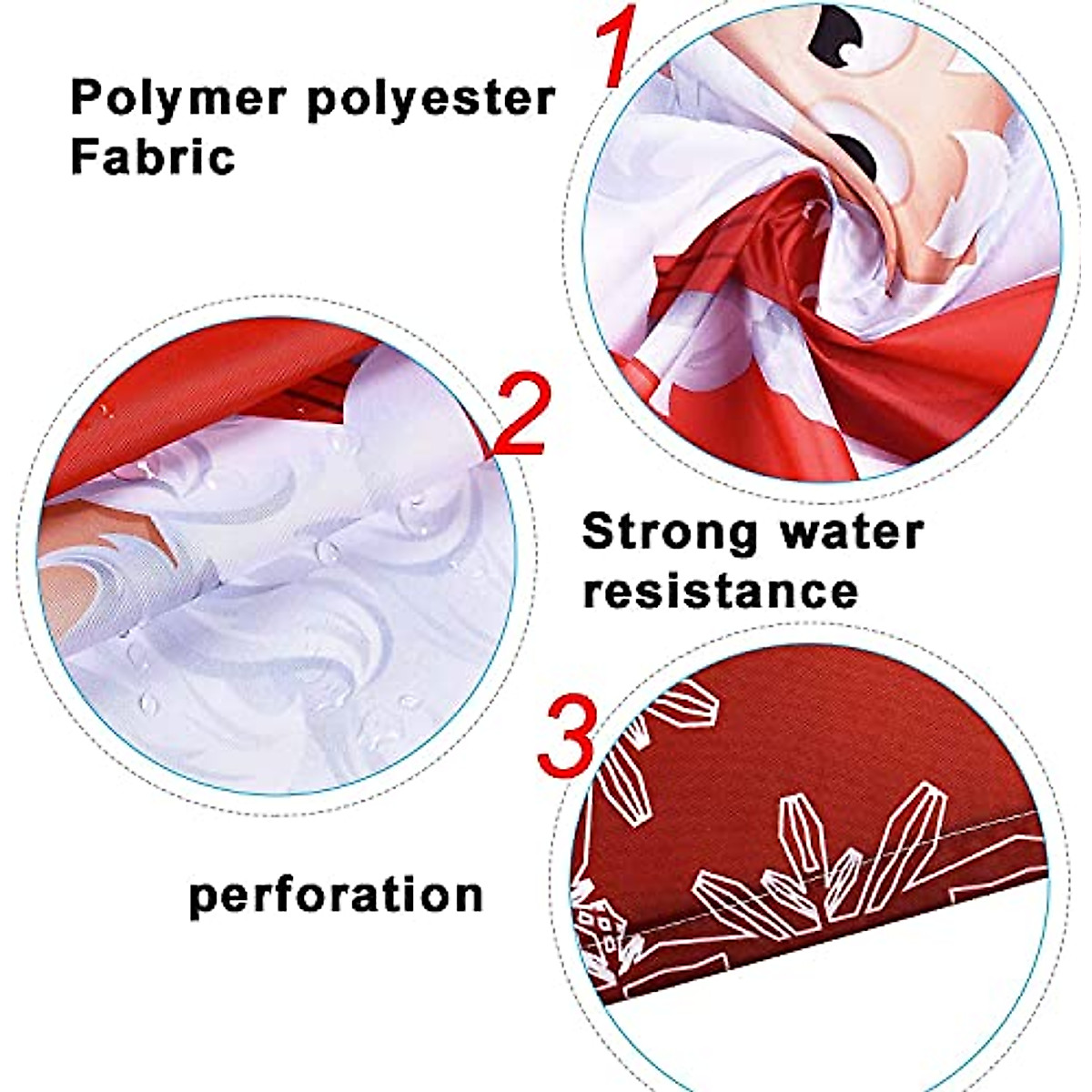 Alishomtll 4 Pcs Merry Christmas Shower Curtain Sets with Non-Slip Rugs, Toilet Lid Cover, Bath Mat Set and 12 Hooks, Santa Xmas Tree Ball Snowflake Waterproof Shower Curtains for Bathroom Decoration