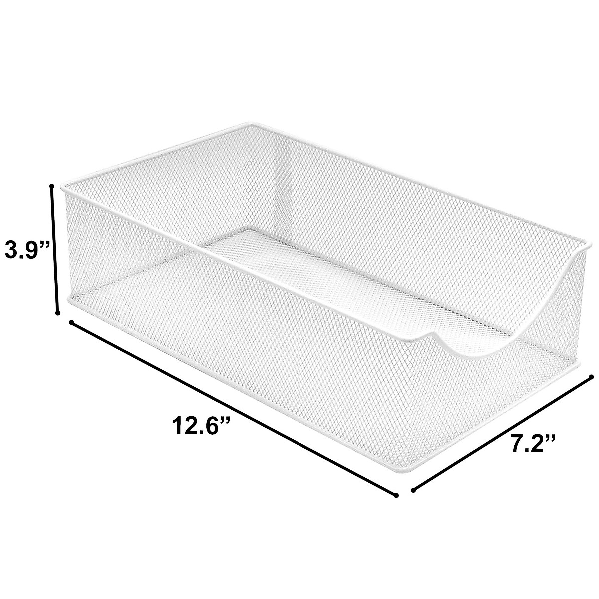 Sorbus 2 Tier Under the Sink Organizer Baskets with Mesh Sliding Drawers —Ideal for Cabinet, Countertop, Pantry, and Desktop, for Bathroom, Kitchen, Office, etc.—Made of Steel (White)