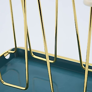 WondMall Bottle Drying Rack, Water Bottle Organizer, Grass Bottle Drying Rack, Bottle Rack Dryer, Mug Rack with Golden Deer Handle, Pack of 2