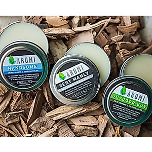 Aromi Solid Cologne | Fresh, Woodsy Scent, Best Men's Fragrance - Vegan, Cruelty-free, Portable, Travel-friendly, Stocking Stuffer, 1.0 oz, 5 (Very Manly)