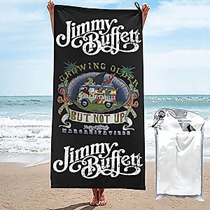 GIMMAV Jimmy Singer Buffett Beach Towel, Funny Graphic Quick Dry Towel, Travel Superfine Fiber Bath Towel, Sand Proof Beach Towels, Beach Super Absorbent Towel 31.5"X63"