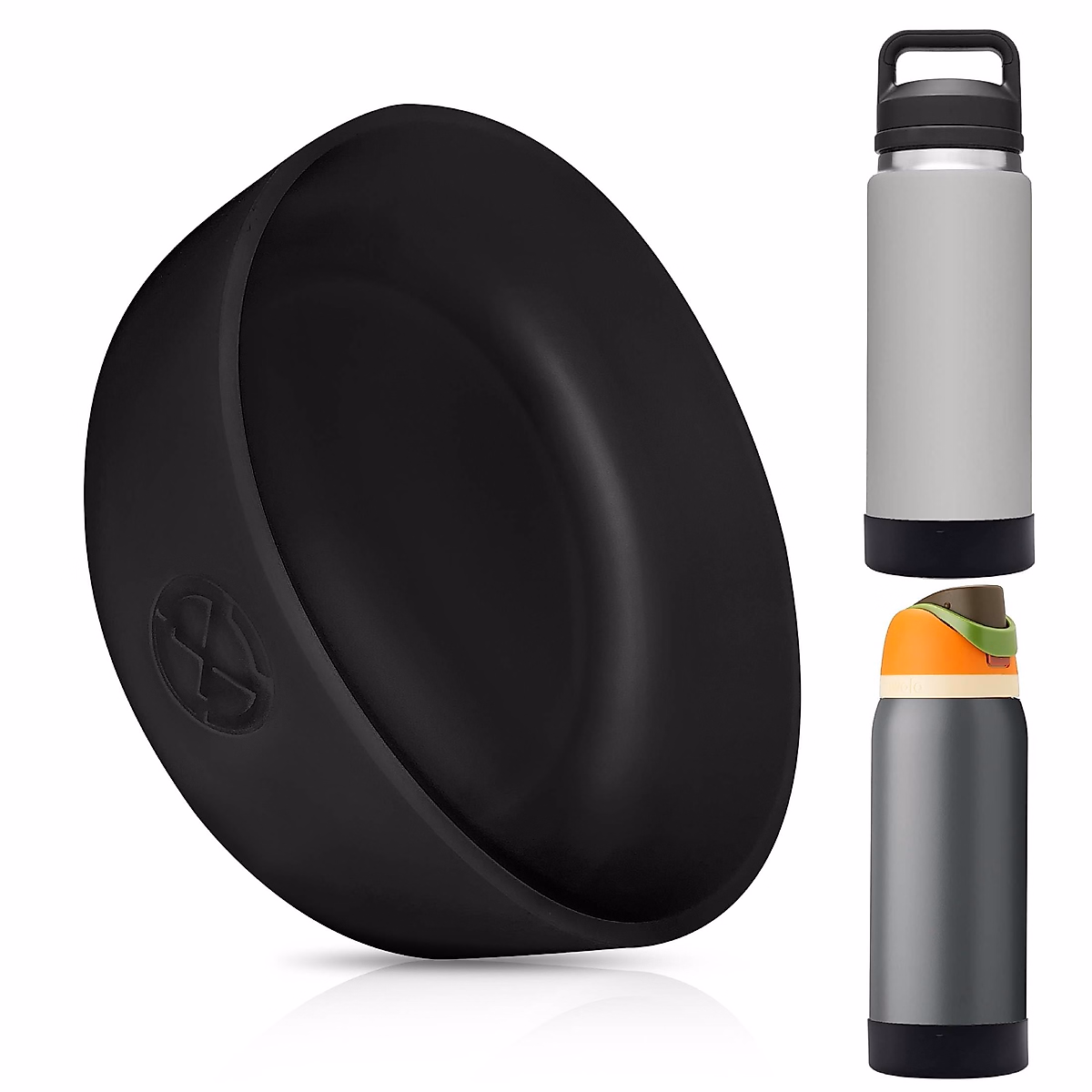 One MissionX Protective Silicone Boot Sleeve Compatible with YETI 36oz 26oz 18oz 12oz Water Bottles, Anti-Slip Bottom Cover, BPA FREE (Black, Fits 46 oz Bottle)