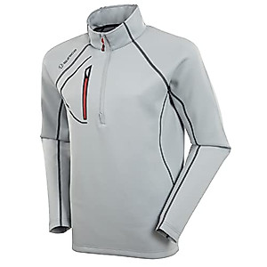 Sunice Allendale Men’s Half Zip Performance Pullover with Thermal Protection (Magnesium/Black, Small)