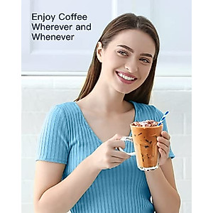 Famiworths Iced Coffee Maker, Hot and Cold Coffee Maker Single Serve for K Cup and Ground, with Descaling Reminder and Self Cleaning, Iced Coffee Machine for Home, Office and RV,Matcha Green