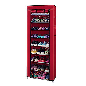 FCH Portable Shoes Rack Closet with Cover Shoes Shelf Storage Organizer Cabinet