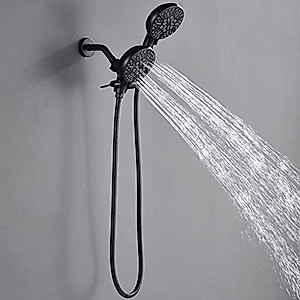 BONADE Black Shower Head, Black Handheld Shower with Shower Head the Perfect Combination Possession 7x7=49 Combinations of Functions to Take you to Enjoy a Luxurious Bath, Matte Black