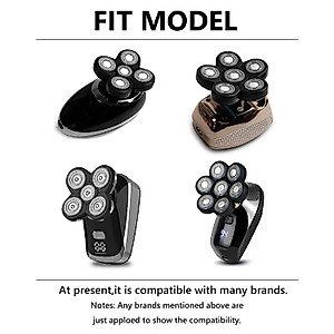 8 Heads Beard Cutter Replacement Blade, 8 Heads Electric Shaver, Bald Head Shaver Replacement Blades, Easy Install Electric Razor Shaver Head for Bald and Face